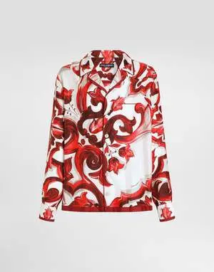 Dolce & Gabbana Silk Satin Martini-fit Shirt Shirts - Multicolor