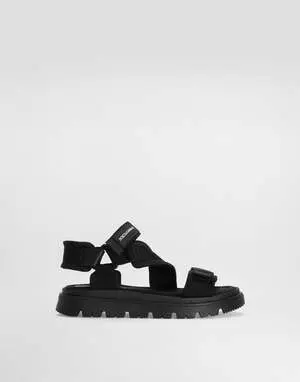 Dolce & Gabbana Fabric And Nappa Calfskin Sandals - Black