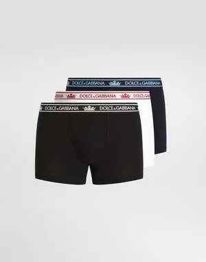 Dolce & Gabbana 3-pack Stretch Jersey Boxers Underwear And Loungewear - Multicolor