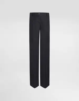 Dolce & Gabbana Flared Woolen Pants Pants And Shorts Gray - Grey