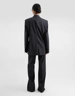 Dolce & Gabbana Flared Woolen Pants Pants And Shorts Gray