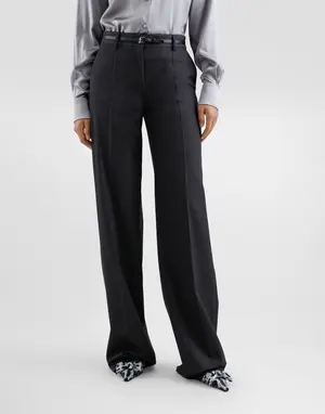 Dolce & Gabbana Flared Woolen Pants Pants And Shorts Gray