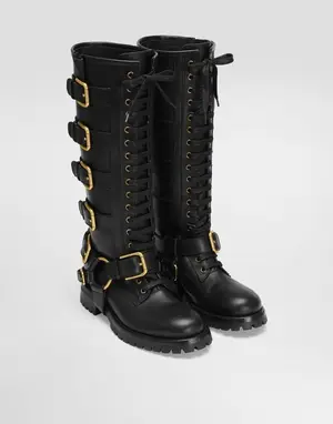 Dolce & Gabbana Smooth Leather Biker Boots Boots And Booties Leather