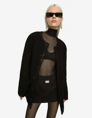 Dolce & Gabbana Single-breasted Bouclé Jacket Blazers Wool
