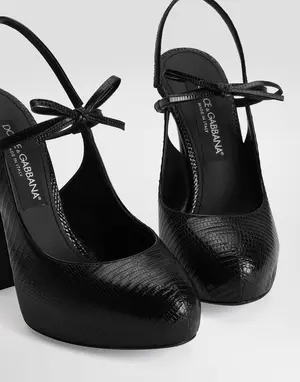 Dolce & Gabbana Lizard Skin Slingbacks Pumps And Slingback