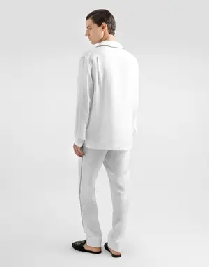 Dolce & Gabbana Linen Vanity Shirt With Heraldic Emblem Shirts