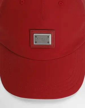 Dolce & Gabbana Poplin Baseball Cap With Plate Accessories Multi-colored