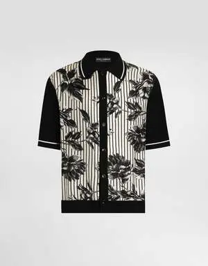 Dolce & Gabbana Silk And Cotton Shirt With Twill Sweaters And Cardigans - Multicolor