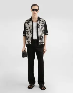 Dolce & Gabbana Silk And Cotton Shirt With Twill Sweaters And Cardigans - Multicolor