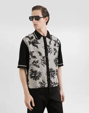 Dolce & Gabbana Silk And Cotton Shirt With Twill Sweaters And Cardigans - Multicolor