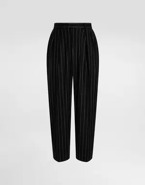 Dolce & Gabbana Stripedwool Blend Trousers Pants And Shorts Wool - Multicolor