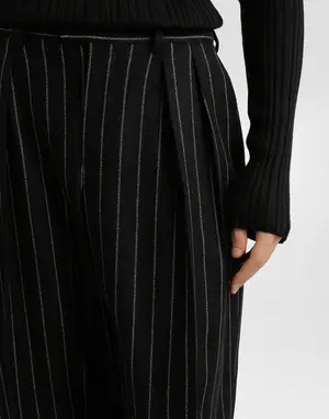 Dolce & Gabbana Striped Wool Blend Trousers