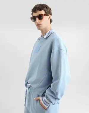 Dolce & Gabbana Treated Cotton Sweatshirt Sweatshirts Light Blue