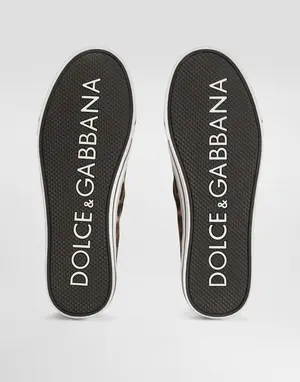 Dolce & Gabbana Leopard Canvas Slip-on Sneakers