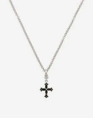 Dolce & Gabbana Rosary Necklace With Cross Pendants - Silver