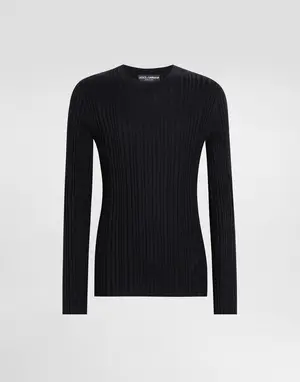 Dolce & Gabbana Silk And Cotton Pullover Sweaters And Cardigans - Black
