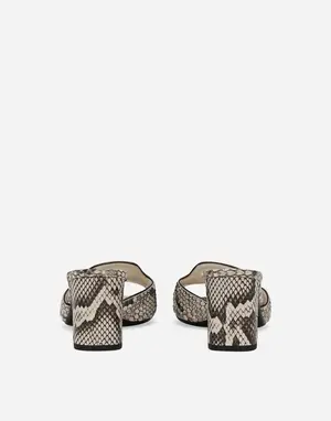Dolce & Gabbana Python Skin Mules Slides And Mules Gray
