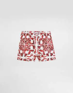 Dolce & Gabbana Majolica-print Short Swim Boxer Shorts Beachwear - Multicolor