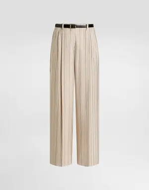 Dolce & Gabbana Regital Pinstripe Trousers Pants And Shorts - Multicolor