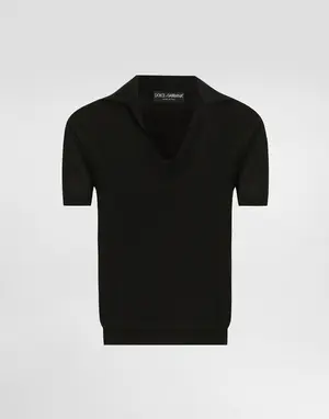 Dolce & Gabbana Cashmere Polo Pullover Sweaters And Cardigans - Black