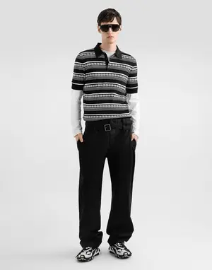 Dolce & Gabbana Silk Polo Shirt With Logo Sweaters And Cardigans Multi-colored