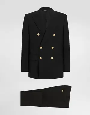 Dolce & Gabbana Double-breasted Martini-fit Wool Suit Suits And Blazers - Black