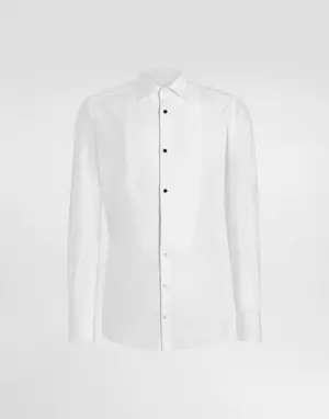 Dolce & Gabbana Cotton Poplin Tuxedo Shirt Shirts - Multicolor