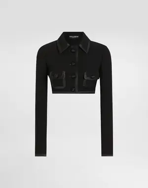 Dolce & Gabbana Short Wool Crepe Jacket Coats And Jackets - Black
