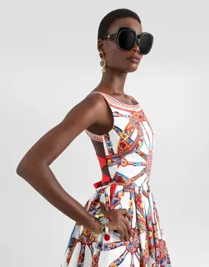 Dolce & Gabbana Carretto-print Poplin Midi Dress - Multicolor