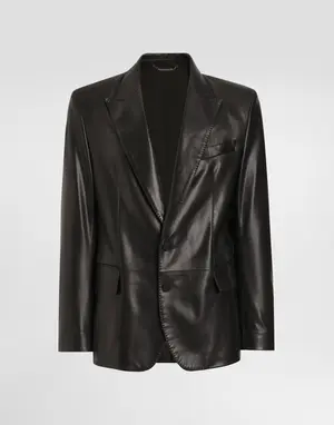 Dolce & Gabbana Single-breasted Sicilia Light Leather Jacket Coats And Jackets