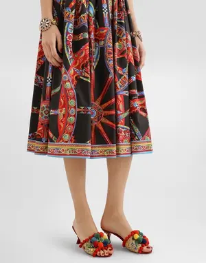 Dolce & Gabbana Carretto-print Poplin Long Dress