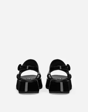 Dolce & Gabbana Patent Leather Sandals - Black