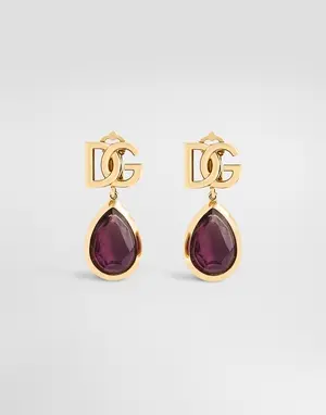 Dolce & Gabbana Dg Logo Drop Earrings - Gold