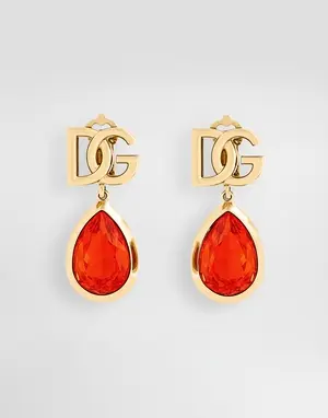 Dolce & Gabbana Dg Logo Drop Earrings - Orange