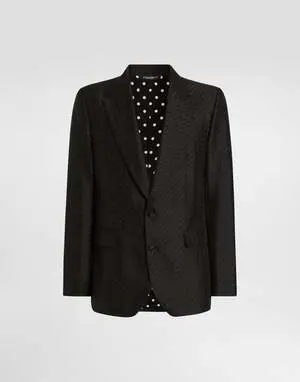 Dolce & Gabbana Single-breasted Sicilia Light Jacket With Micro Pattern Jacquard Suits And Blazers