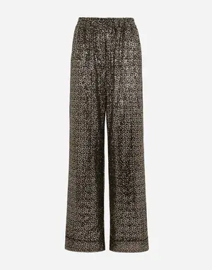 Dolce & Gabbana Sequined Pajama Pants Pants And Shorts Multi-colored - Silver