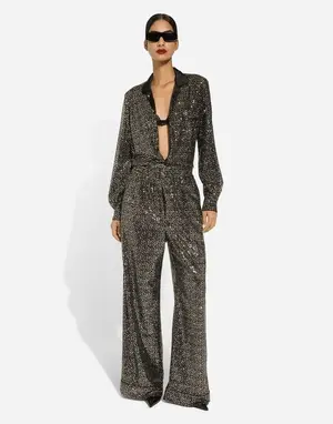 Dolce & Gabbana Sequined Pajama Pants Pants And Shorts Multi-colored