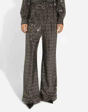 Dolce & Gabbana Sequined Pajama Pants Pants And Shorts Multi-colored