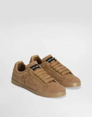 Dolce & Gabbana Carretto-print Canvas Sneakers - Beige