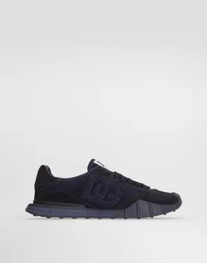 Dolce & Gabbana Carretto-Print Canvas Sneakers Blue