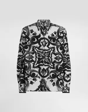 Dolce & Gabbana Majolica-print Oversized Striped Popeline Shirt Shirts - Multicolor