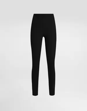 Dolce & Gabbana Ribbed Wool Leggings Pants And Shorts - Black