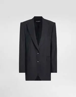 Dolce & Gabbana Oversize Woolen Jacket Blazers Gray - Grey