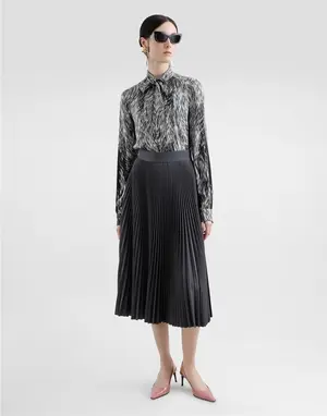 Dolce & Gabbana Pleated Woolen Calf-length Circle Skirt
