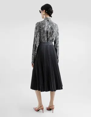 Dolce & Gabbana Pleated Woolen Calf-length Circle Skirt