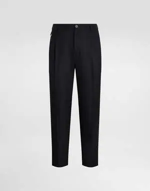 Dolce & Gabbana Wool Pants With Double Darts Pants And Shorts - Black