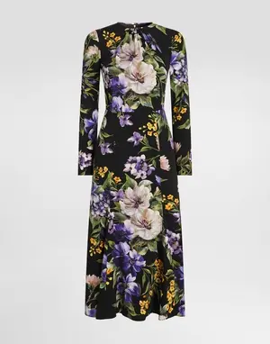 Dolce & Gabbana Charmeuse Dress With Floral Print Dresses - Multicolor