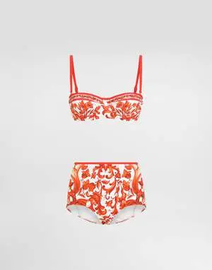 Dolce & Gabbana Majolica Print Balconette Bikini - Multicolor