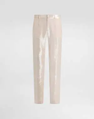 Dolce & Gabbana Sequin Trousers Pants And Shorts Sequins - Beige