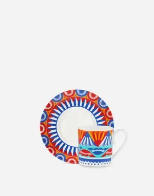 Dolce & Gabbana Fine Porcelain Espresso Set Coffee Cups - Multicolor